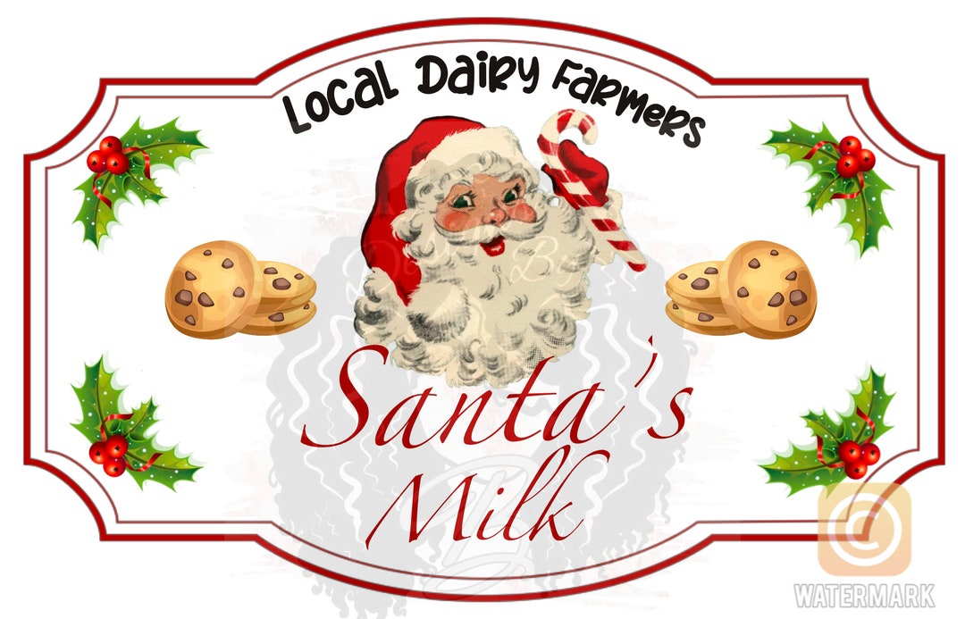 Santa’s Milk Label Digital Download - Etsy