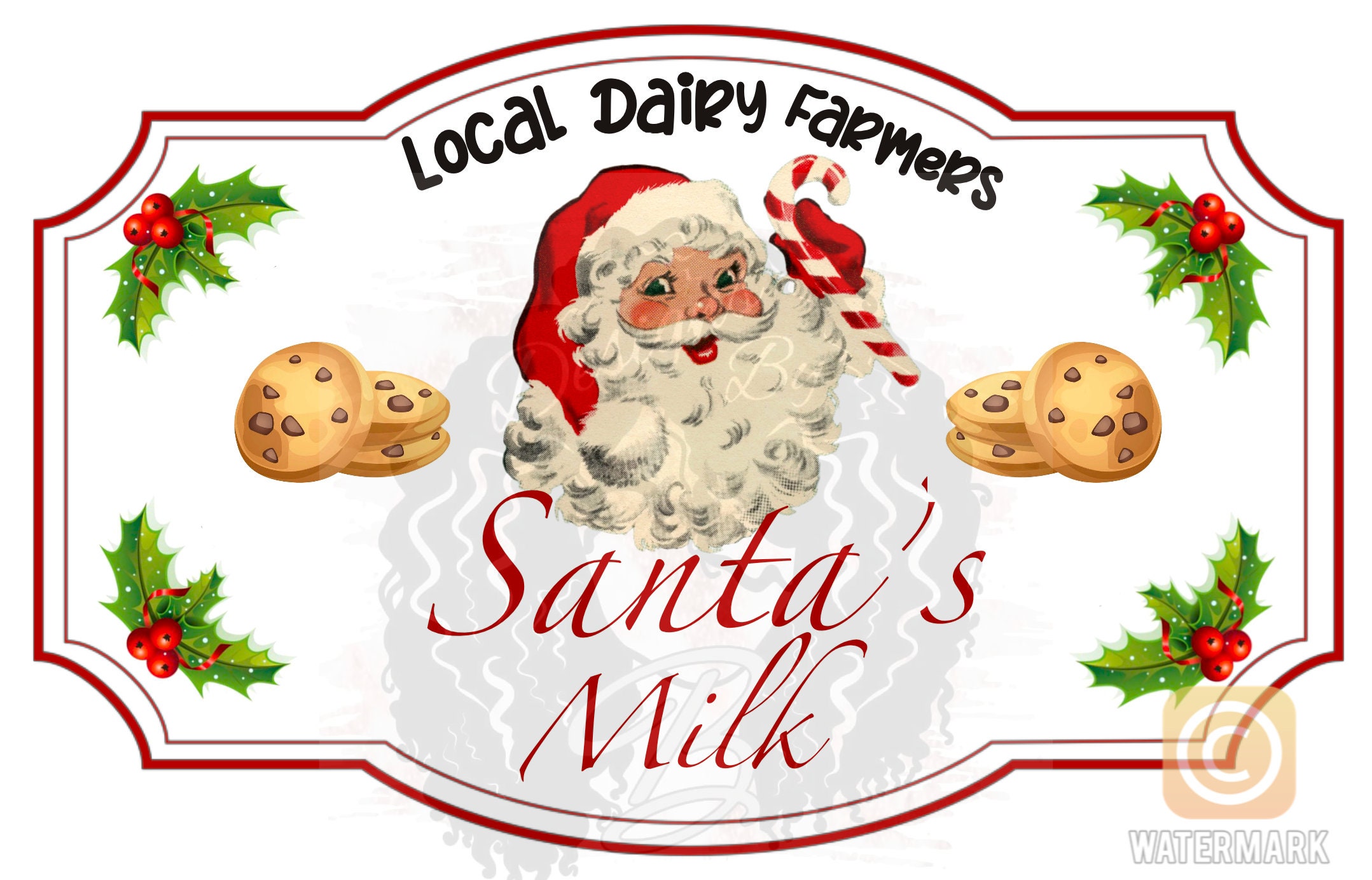 Santa’s Milk Label Digital Download - Etsy