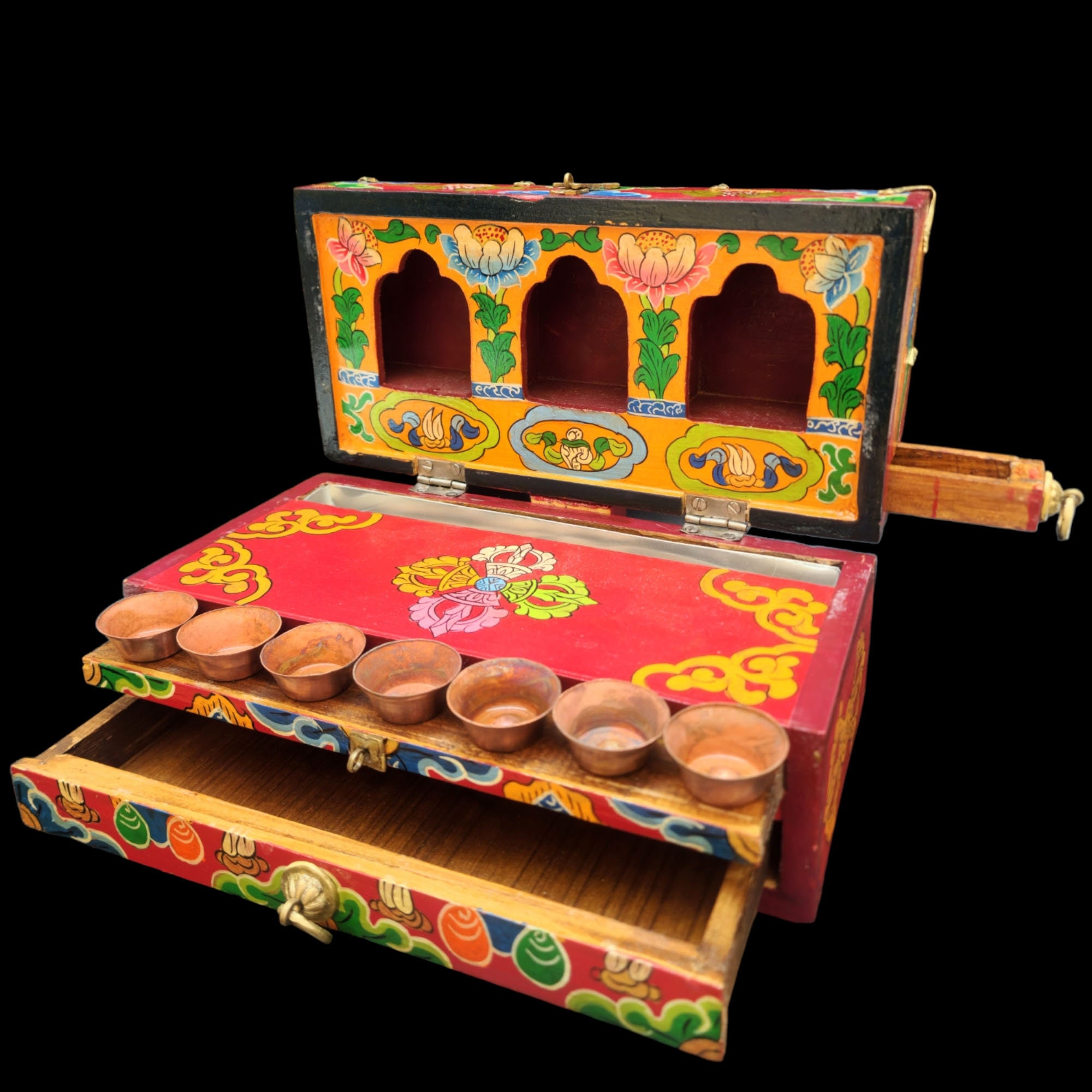 Buddhist Handmade Wooden Traveling Altar Box Foldable Double - Etsy