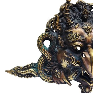 8 by 12 Inch, Garuda Metal Mask, Buddhist Handmade Ritual Mask, Antique ...