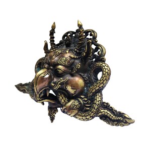 8 by 12 Inch, Garuda Metal Mask, Buddhist Handmade Ritual Mask, Antique ...