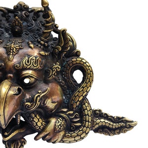 8 by 12 Inch, Garuda Metal Mask, Buddhist Handmade Ritual Mask, Antique ...