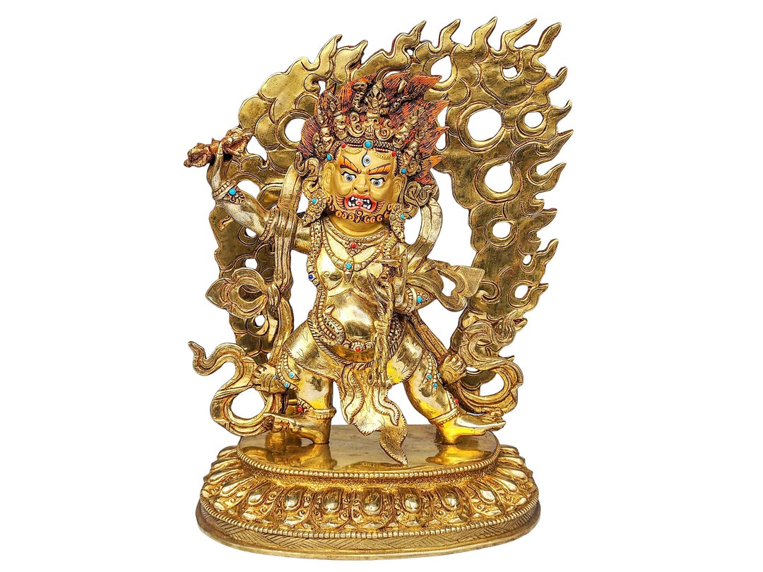 13" Inches Height, Vajrapani, Buddhist Handmade Statue, Face Painted ...