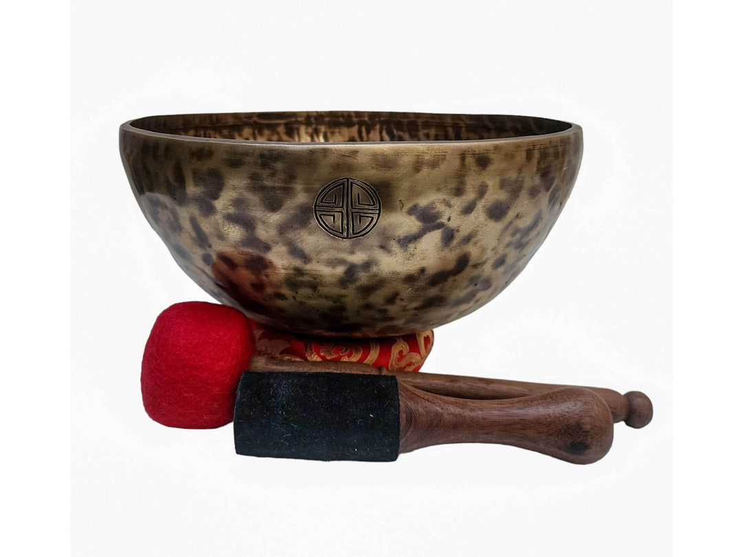 28 Cm Diameter, Full Moon Bowl, Buddhist Hand Beaten, Moon Carved ...