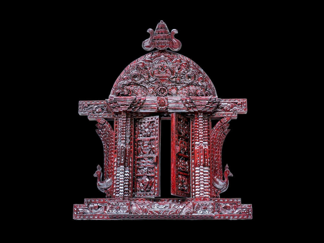 44x40x12 CM, Traditional Newari Wooden Hand Carved Door Design for ...
