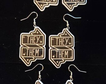 They Them Earrings - Etsy