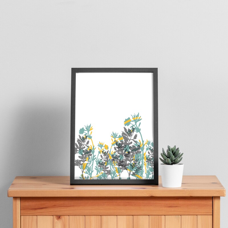 Teal Yellow Gray - Etsy