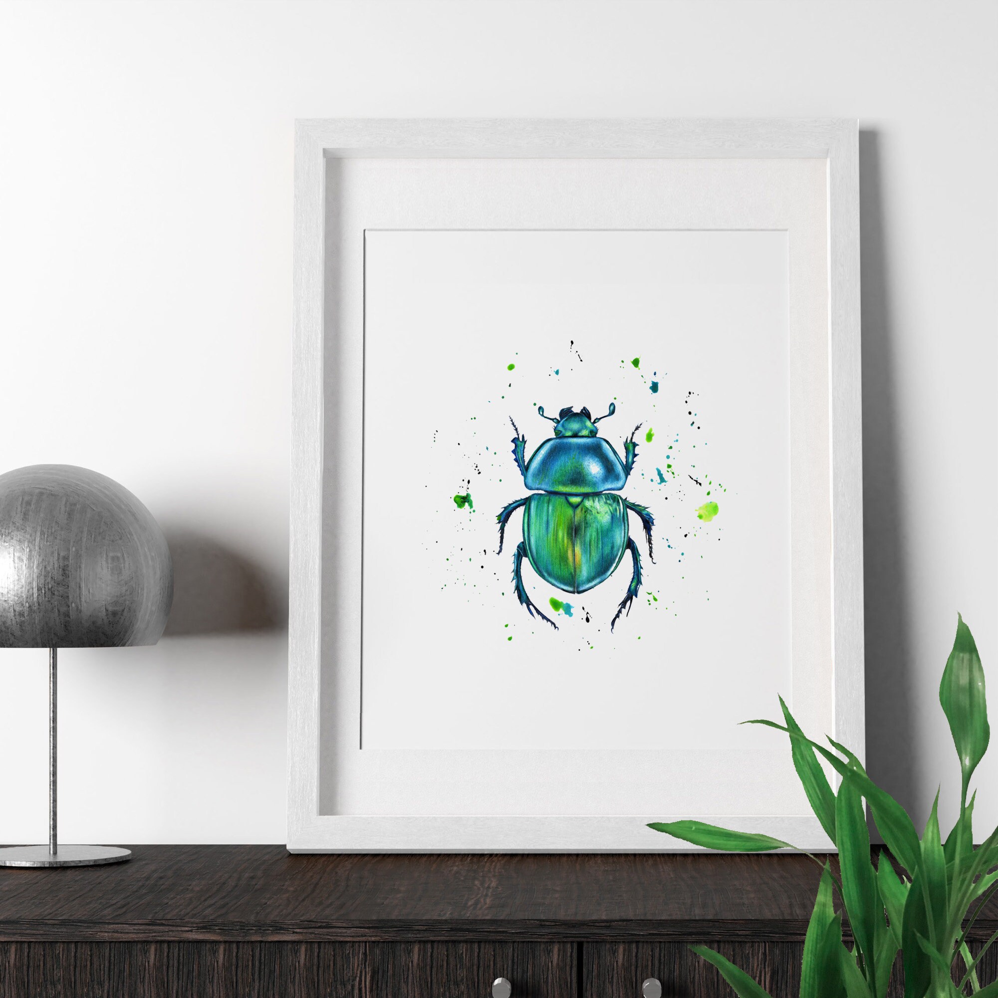 Scarab Beetle Print, Scarab Beetle Art, Beetle Print, Insect Art ...