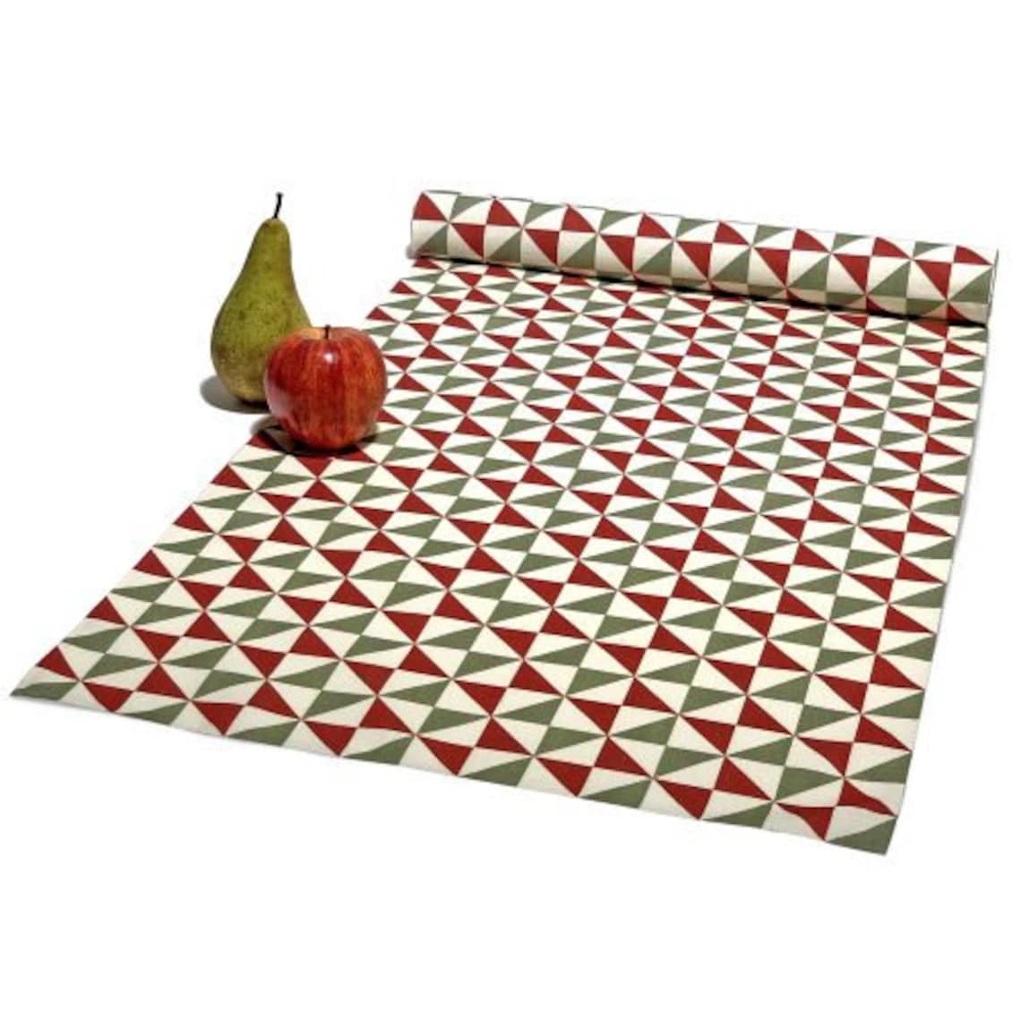 Triangles Geometric Red Green Table Runner - Etsy