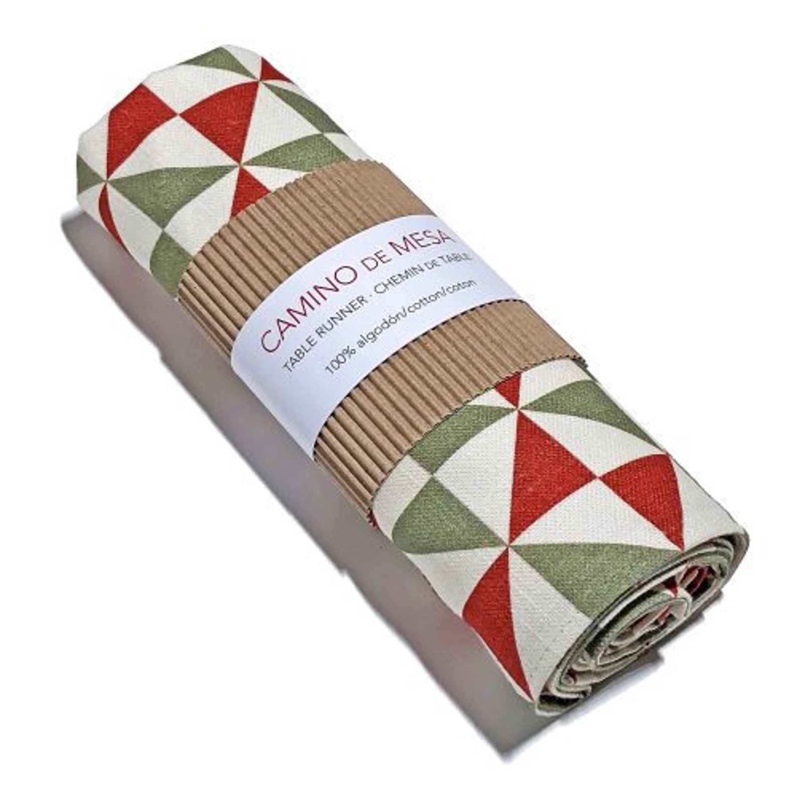 Triangles Geometric Red Green Table Runner - Etsy