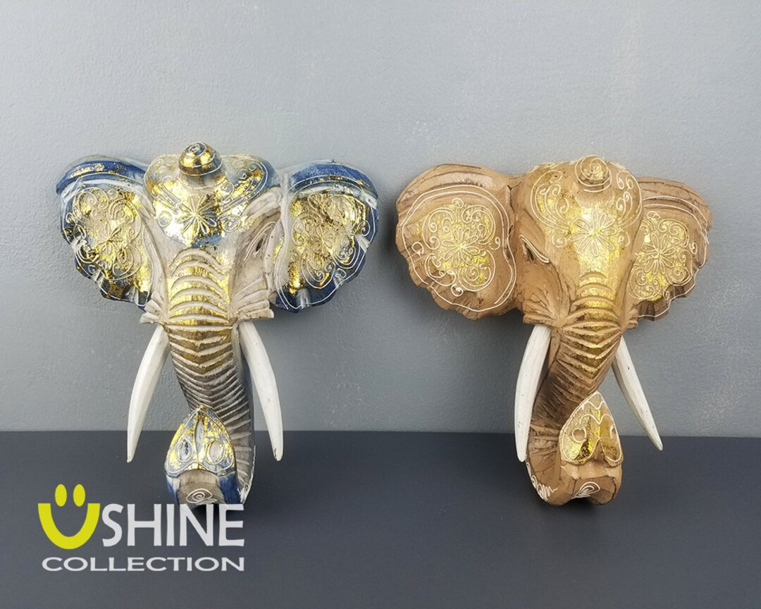 Hand Carvedwooden Elephant Maskelephant Maskwall - Etsy