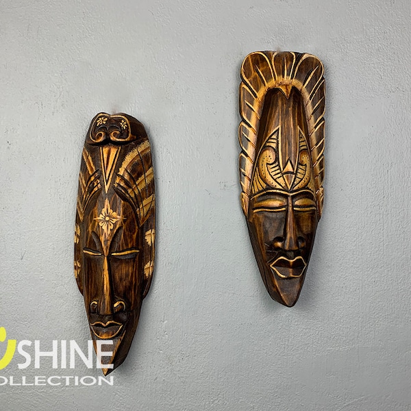 Wooden African Wall Masks - Etsy