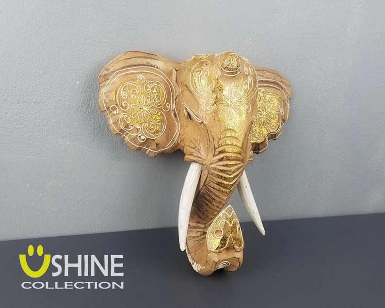 Hand Carvedwooden Elephant Maskelephant Maskwall - Etsy