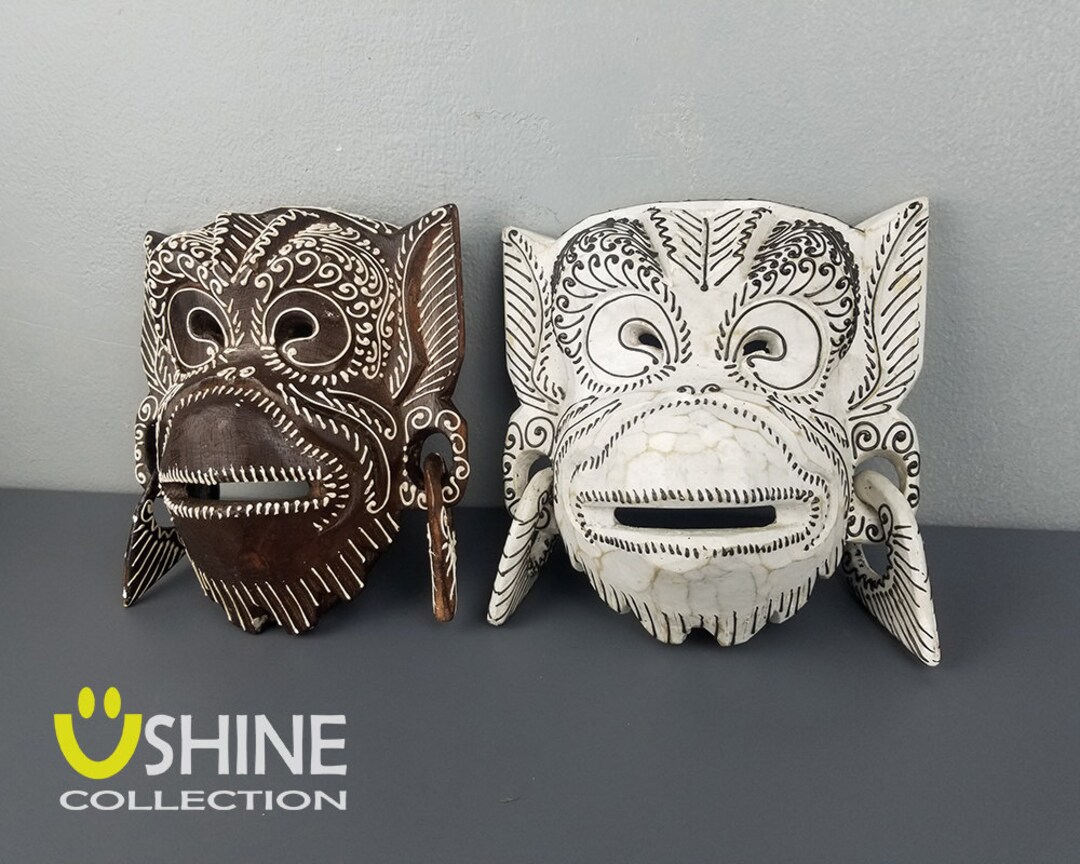 One Set Antique Monkey Mask,monkey Wall Hanging,home Decor,handmade ...