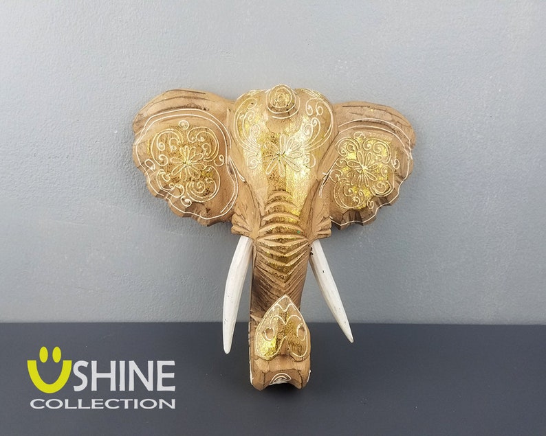 Hand Carvedwooden Elephant Maskelephant Maskwall - Etsy