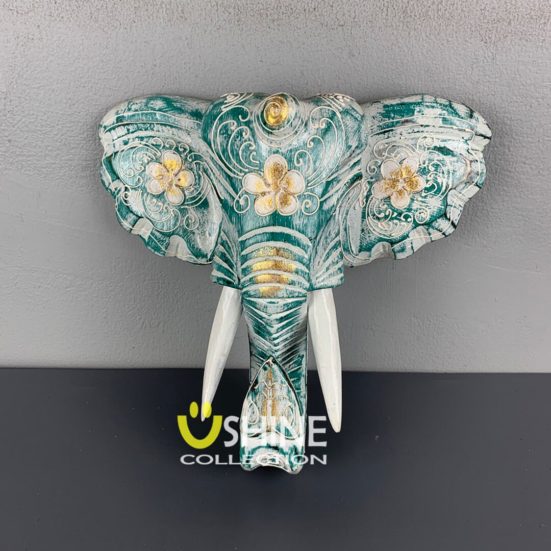 Hand Carved,wooden Elephant Mask,elephant Mask,wall Hanging,home Decor ...
