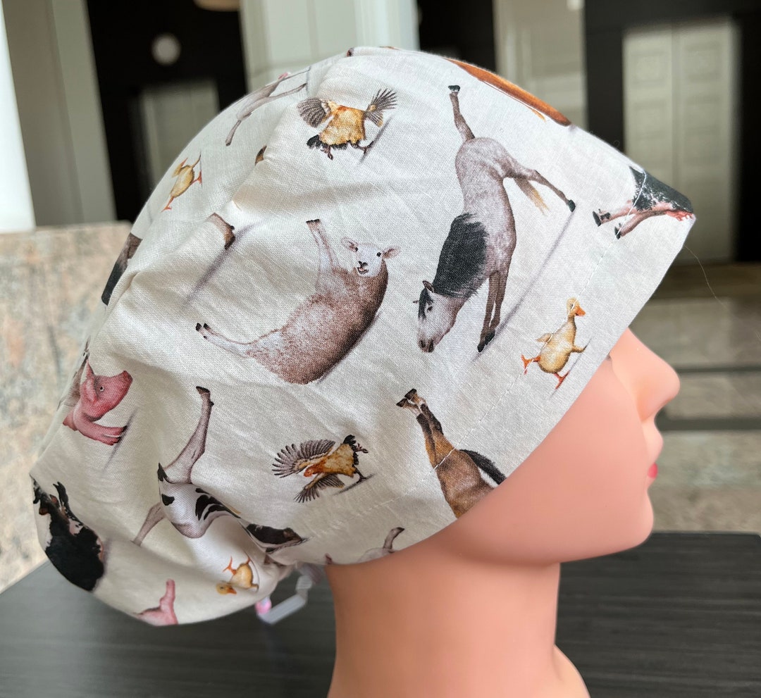 Farm Animals Yoga Scrub Cap - Etsy