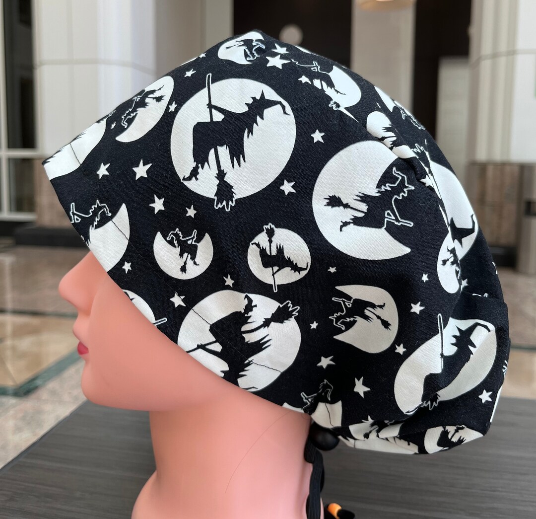 Flying Witches Glow in the Dark Halloween Scrub Cap Euro Style - Etsy
