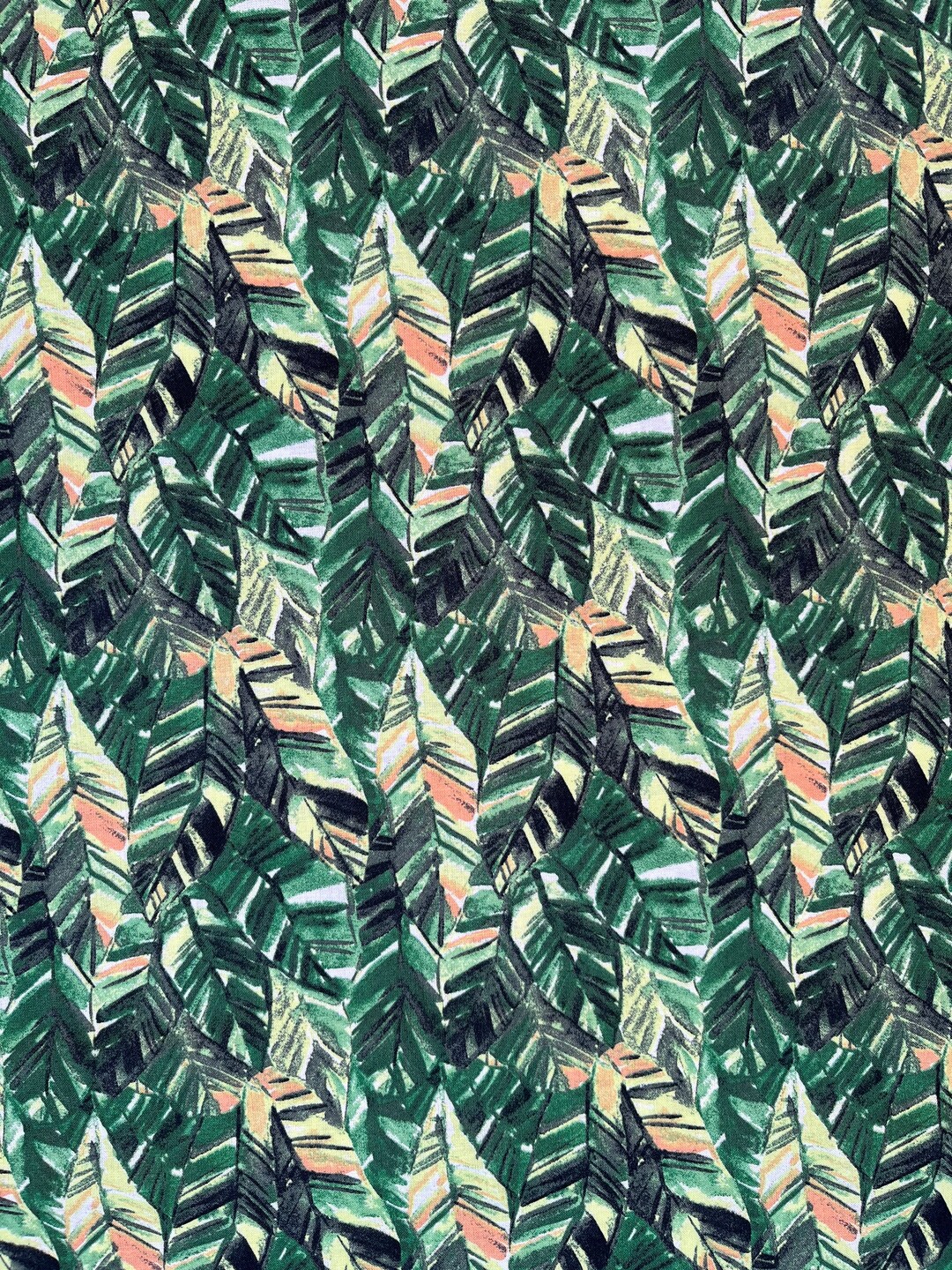 Tainted Palm Leaves Summer Fabric by the Half Yard - Etsy