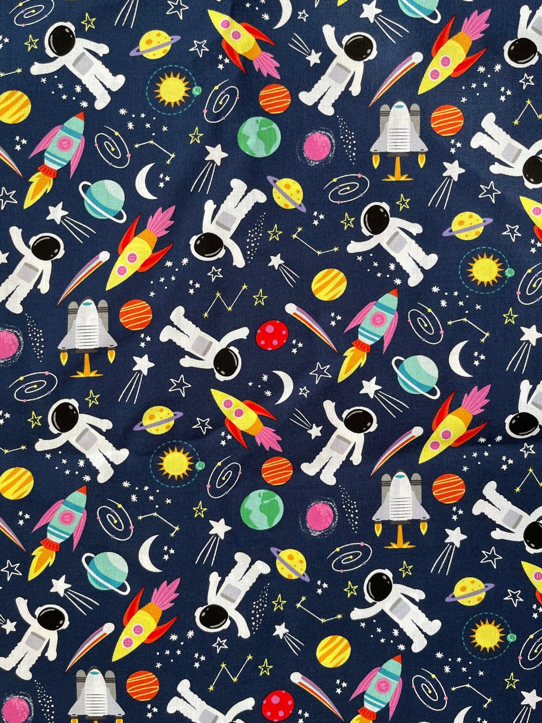 Outer Space , Astronaut and Galaxy Fabric by the Half Yard - Etsy
