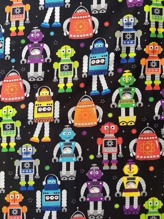 Robots Cotton FABRIC - Etsy