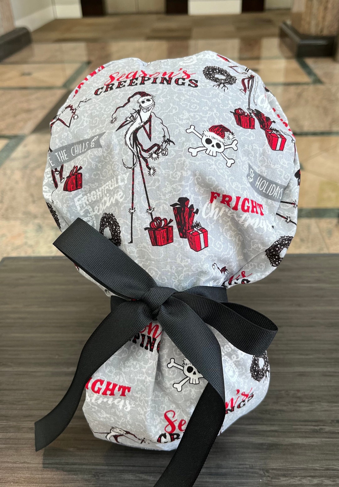 Creep Seasons Nightmare Before Christmas Scrub Cap Ponytail Style - Etsy