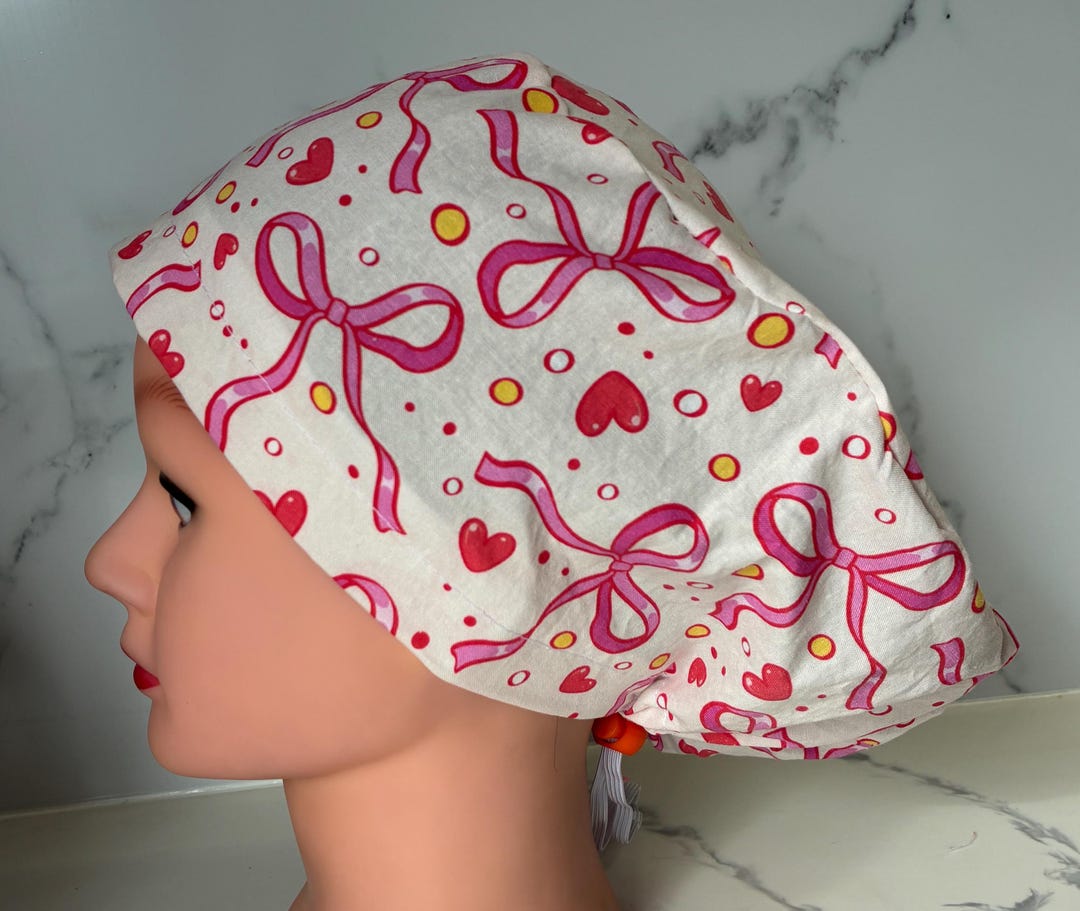 Hears and Bows Valentine's Day Scrub Cap - Etsy