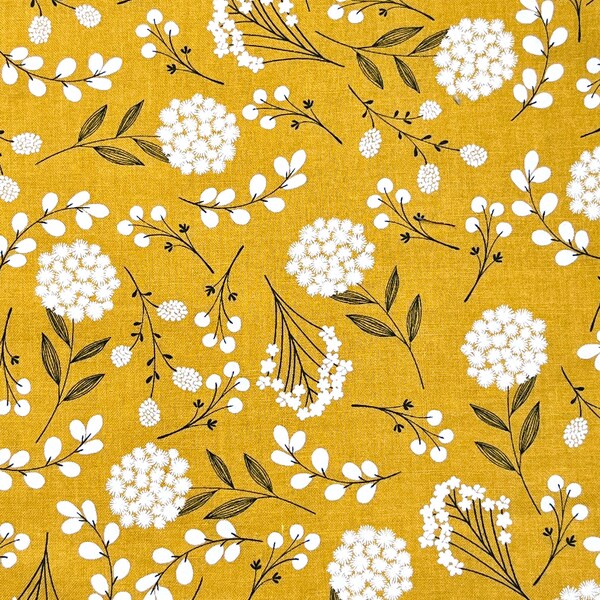 Yellow Floral Fabric - Etsy