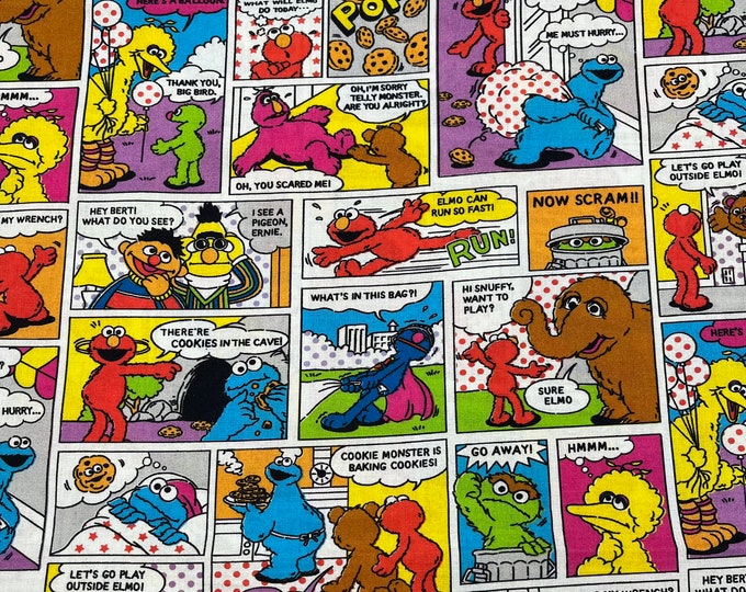 Elmo/sesame Street Comics Half a Yard Cotton Fabric - Etsy