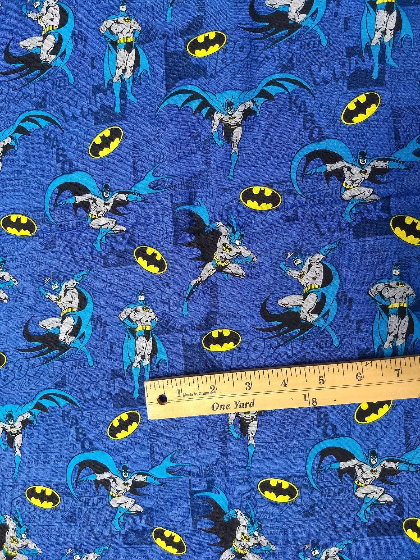 Batman Batman Logos on Blue 1/2 Yard Cotton FABRIC - Etsy UK