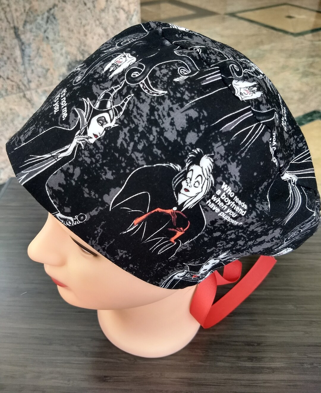 Disney Villains Meme Scrub Cap Euro Style With Ribbon Ties or Toggle ...