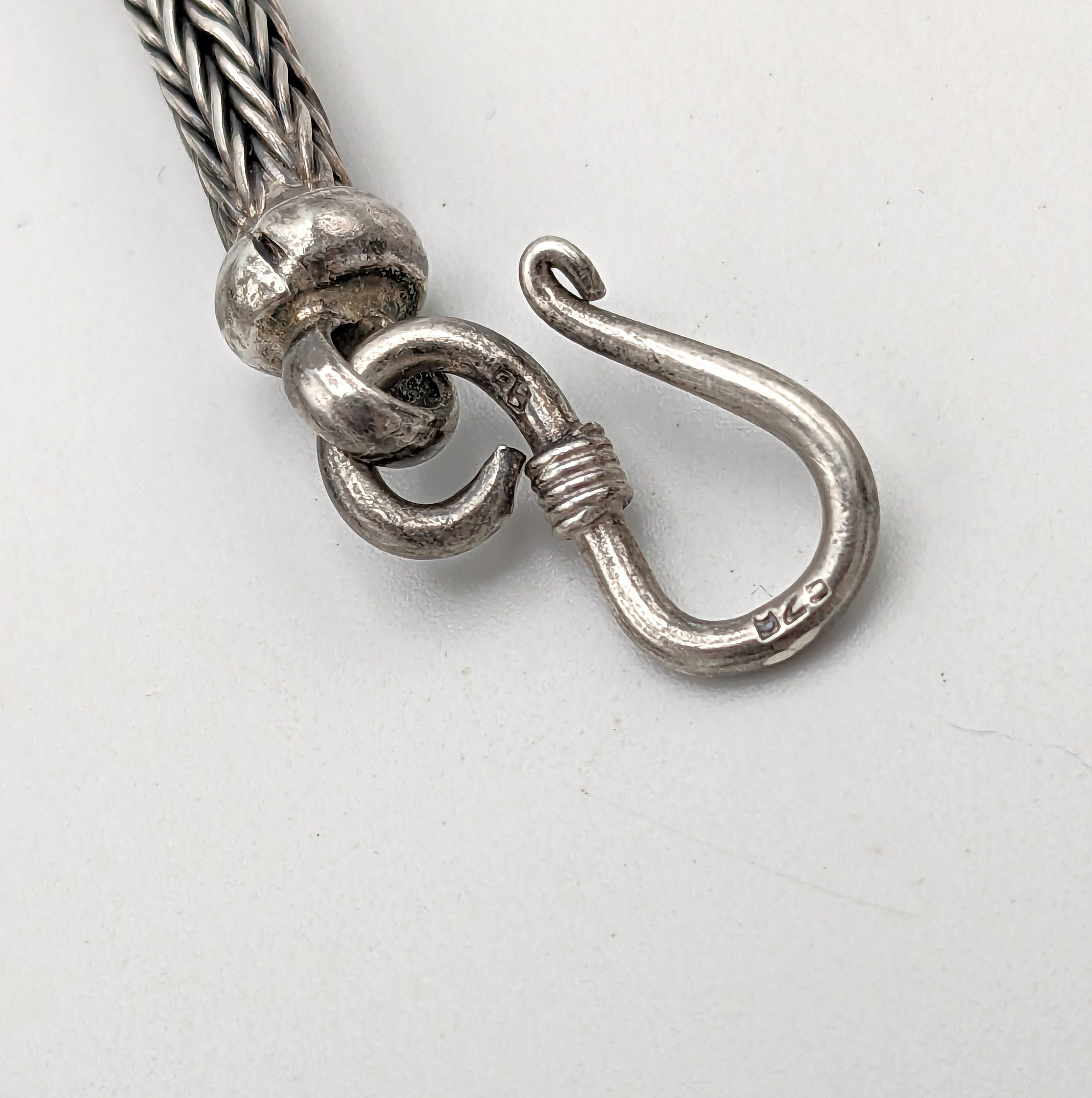 Vintage Sterling Silver Ball Bead 925 Bali Style Wheat Chain Foxtail ...