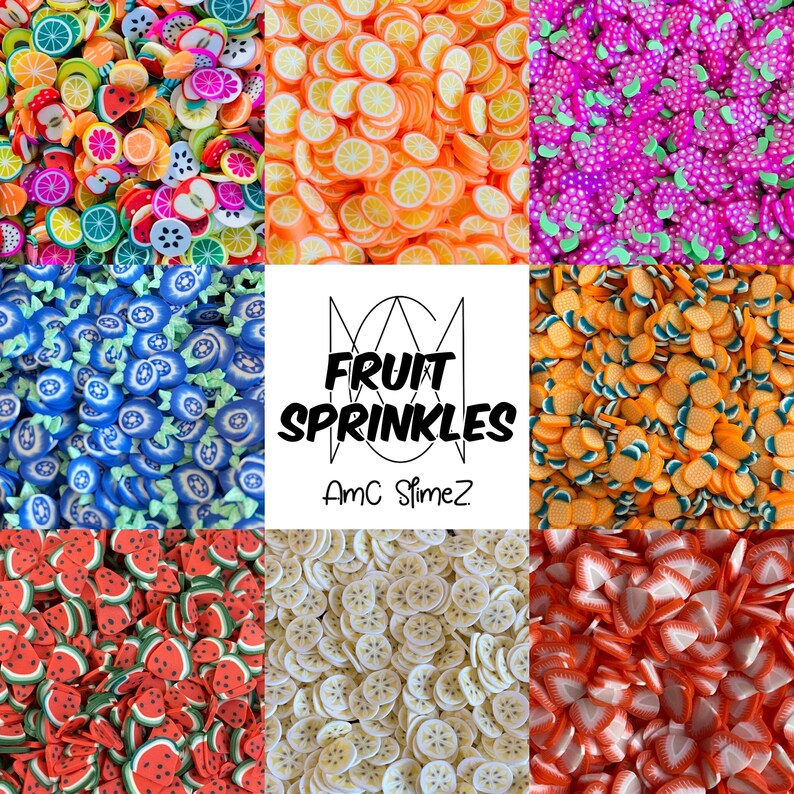 Fruit Clay Sprinkles Fake Food Slime Supplies Fake - Etsy