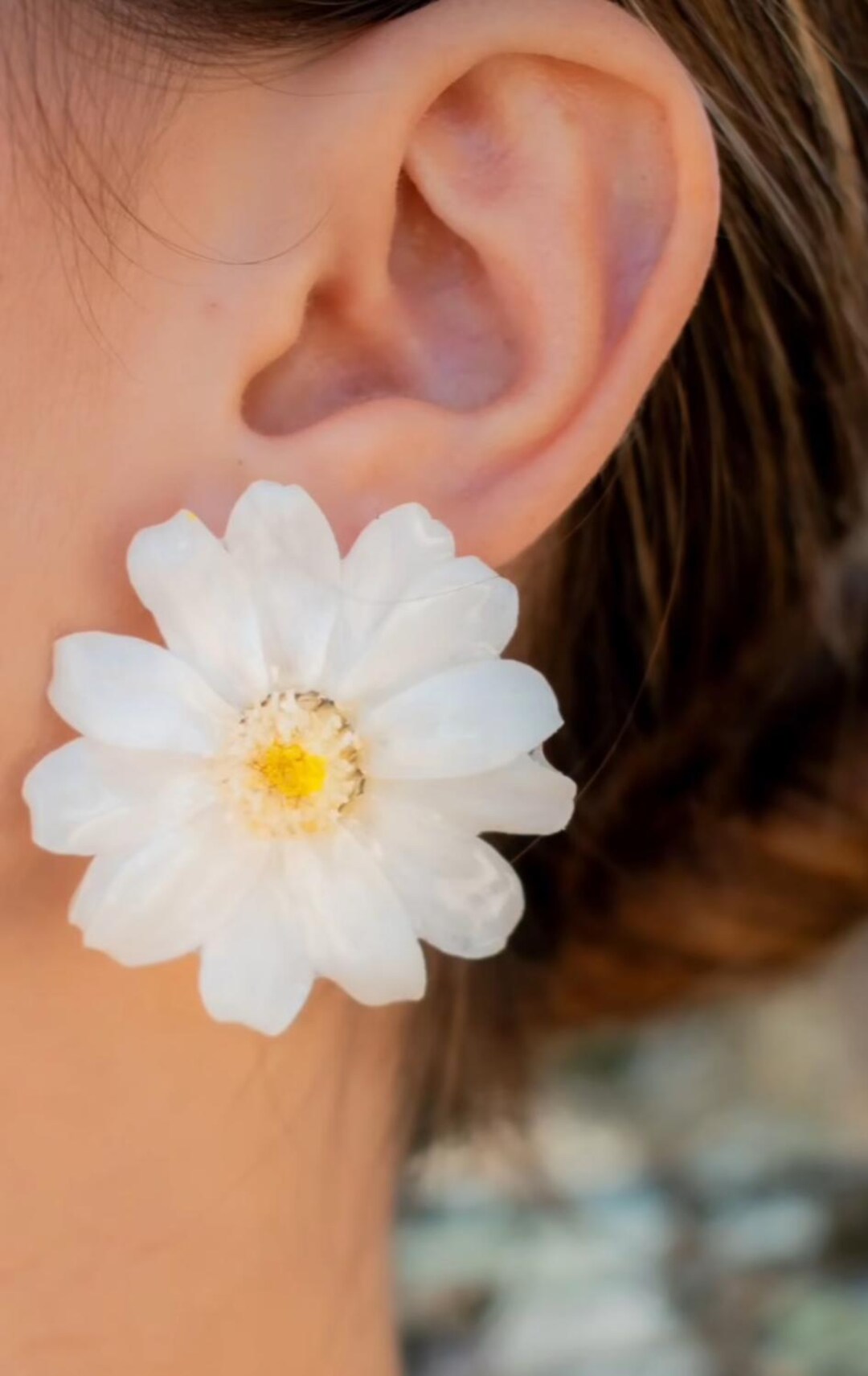 Crystallized Natural Flowers Giant Daisy Flower Loop - Etsy