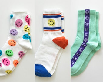 Have A Nice Day Smiley Face Socks multiple Designs - Etsy