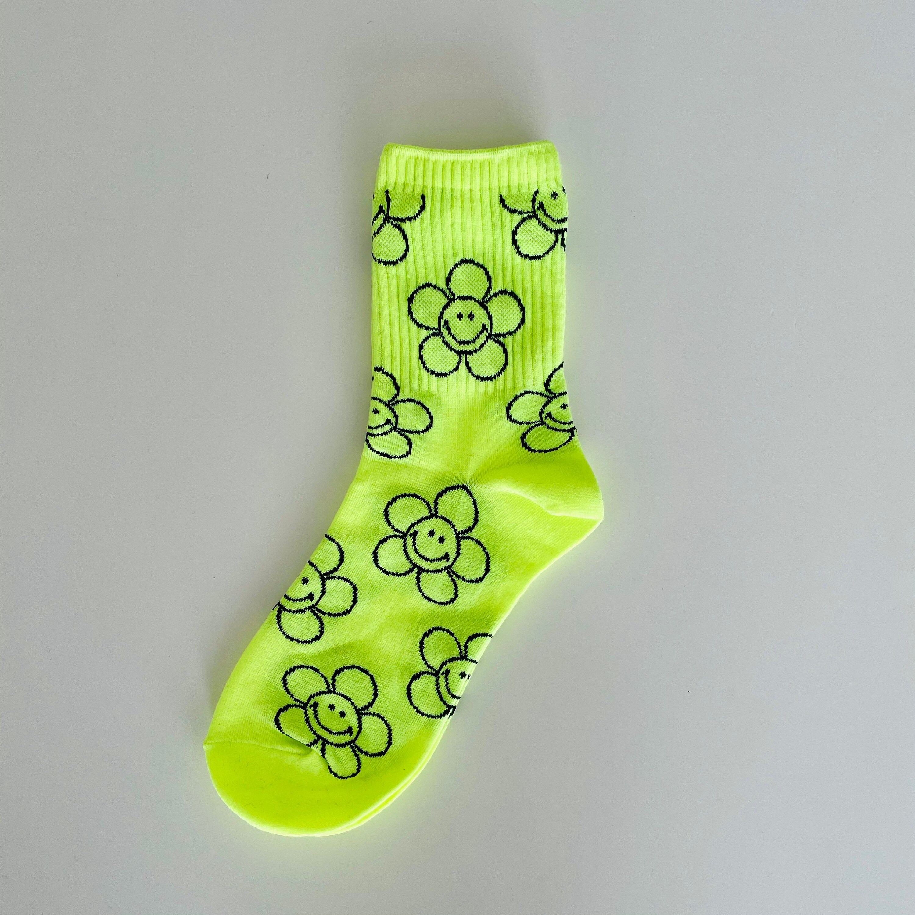 Neon Smiley Face Socks, Ankle Socks, Fun Socks, Cute Socks, Smiley ...