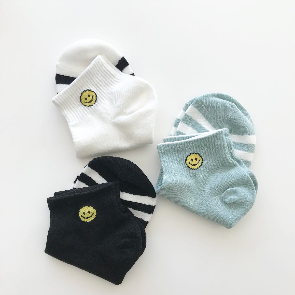 Yellow Smiley Face Socks, Ankle Socks, Fun Socks, Cute Socks, Smiley ...