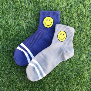 Yellow Smiley Face Socks, Casual Cute Socks, Gift for Her, Fun Socks ...