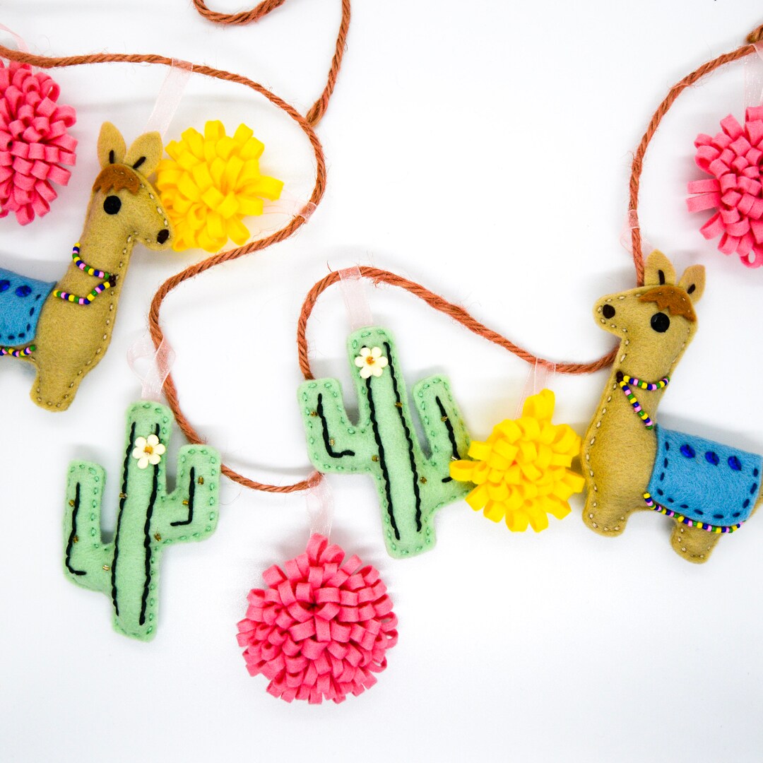 Llama Cactus Garland|floral Bunting|party Celebration Backdrop|nursery ...