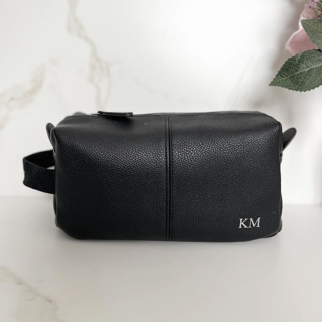 Personalized Toiletry Bag INITAL, Bag Leather Look, Gift Birthday ...