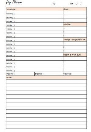 Daily Planner Printable, Hourly Layout Daily Pages, Day Planner, Goal ...