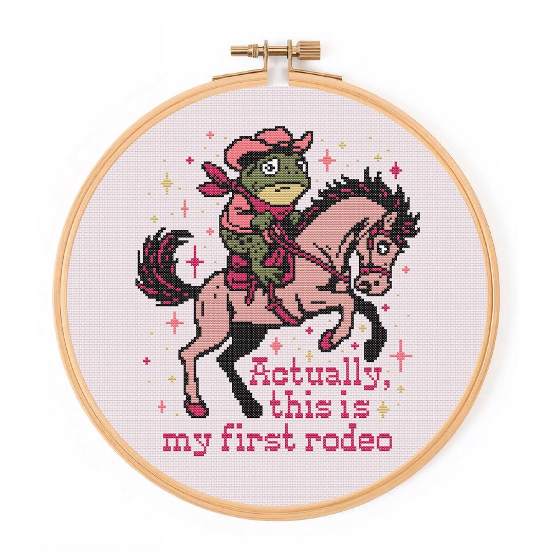 Cowboy Toad Cross Stitch Pattern: Actually, This is My First Rodeo ...