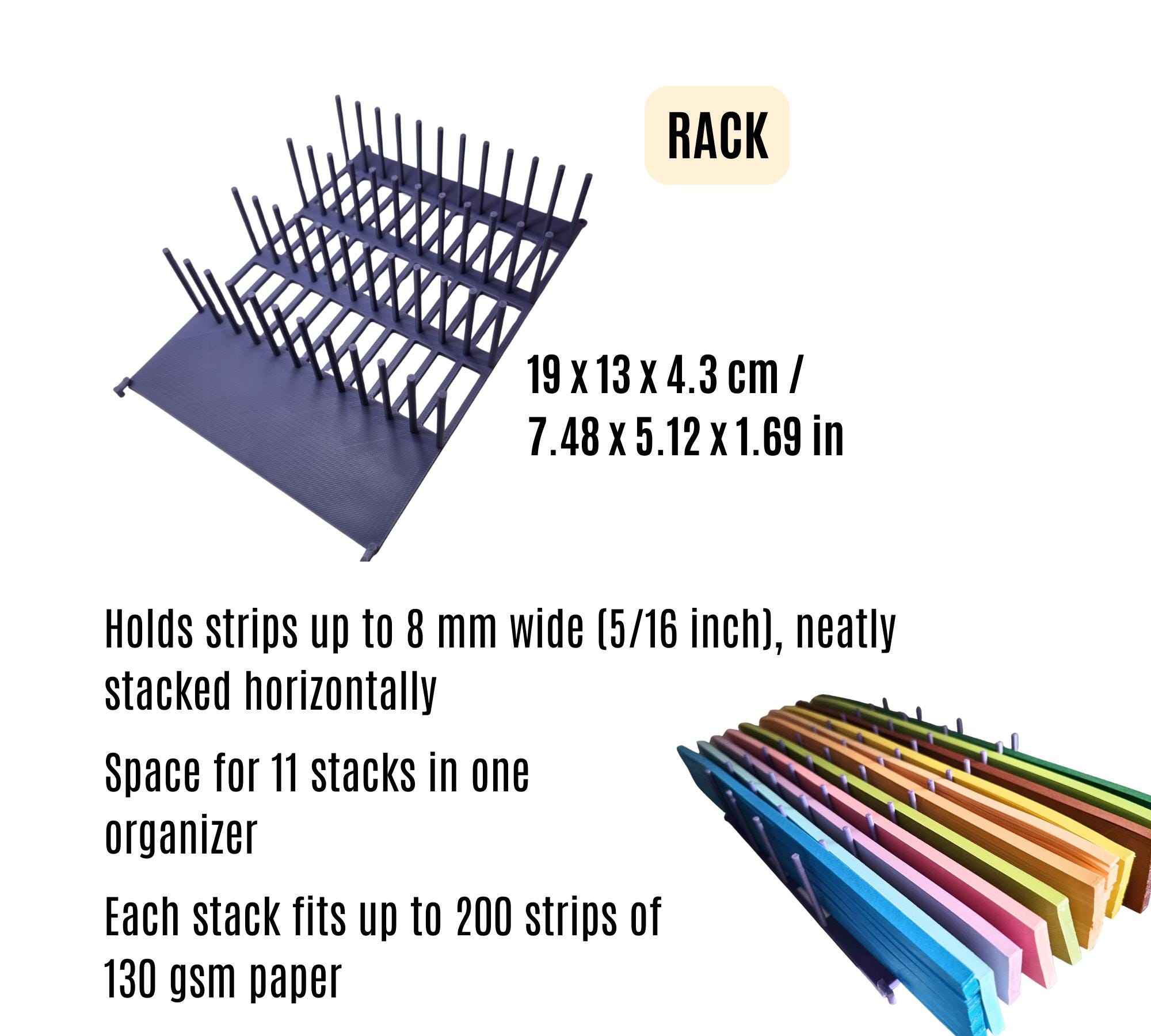 Quillrack | Paper Strip Organizer for Quilling, Storage Box With Tray ...