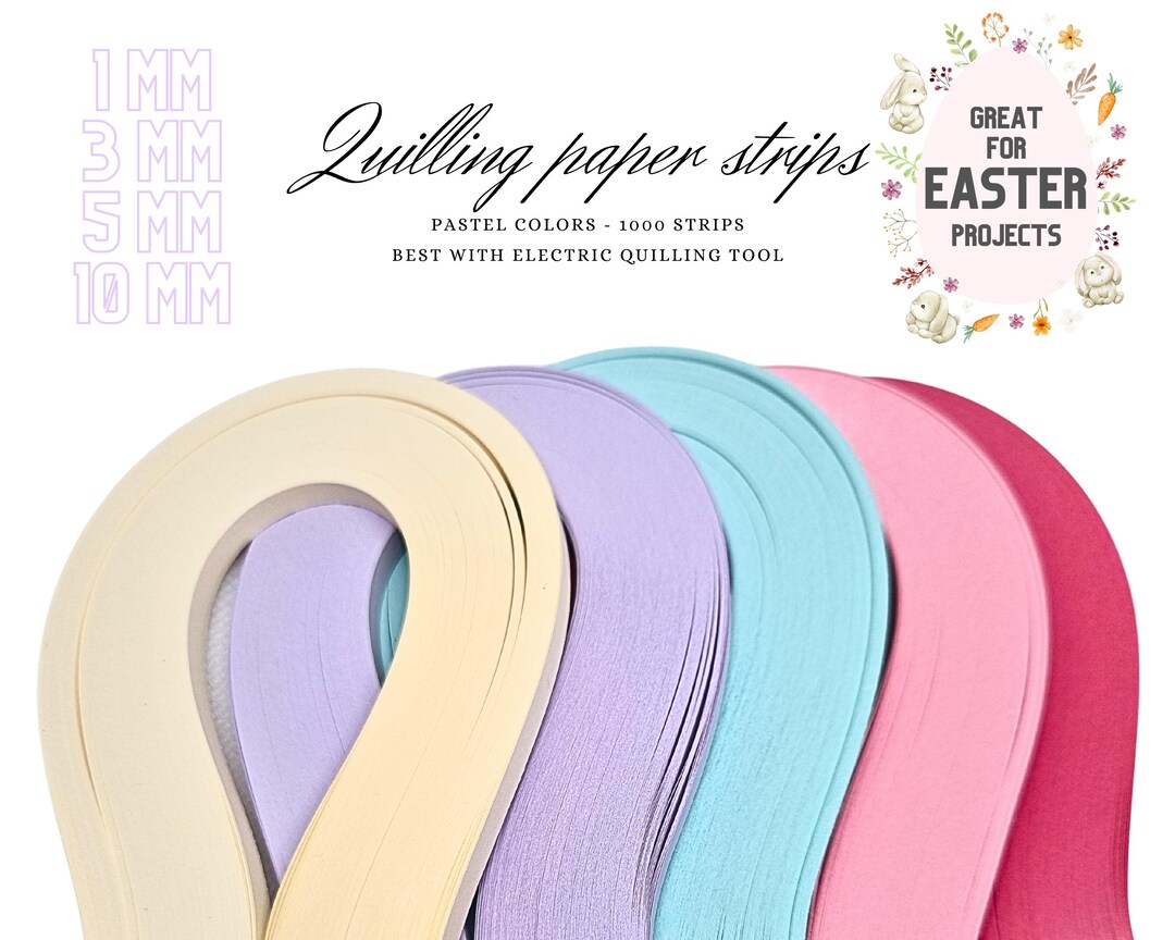 Pastel Quilling Paper 1000 Strips/set for Easter Papercrafts Variations ...