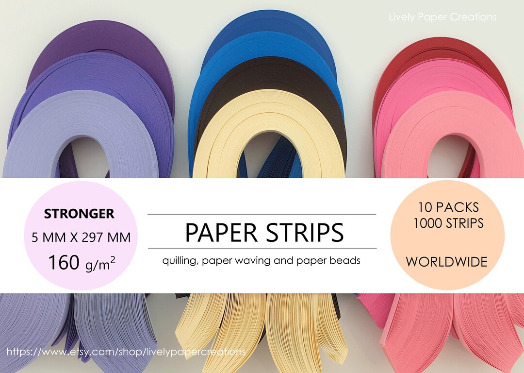 Pack of 1000 Stronger Paper Strips 5 Mm 160 Gsm 10 Colors of - Etsy