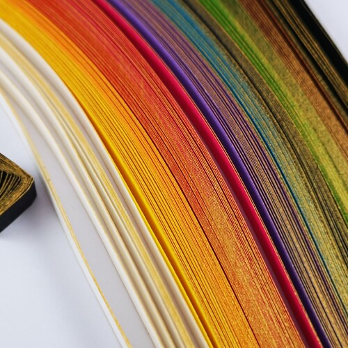 Metallic Mix Long Quilling Paper 100 Strips With Sticky End - Etsy