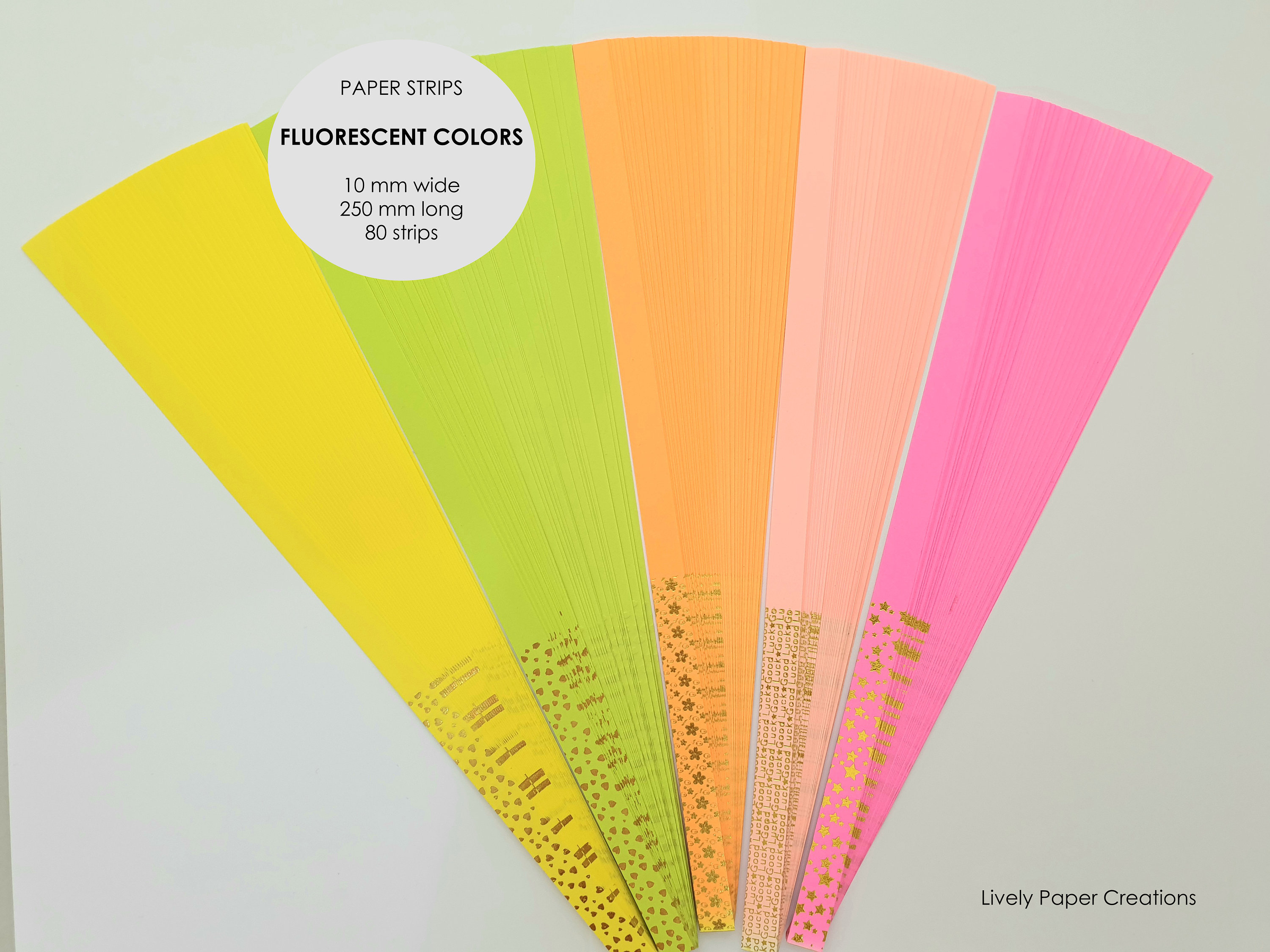 10 Mm Paper Strips Fluorescent Colors, Strips for Quilling, Paper Beads ...
