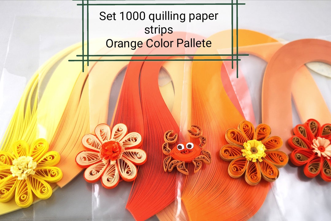 Pack of 1000 Quilling Paper Strips (orange Color Palette) 5 Colors, 29. ...