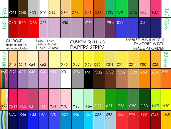 20 Packs Custom Quilling Paper Strips Color and Width at Your - Etsy