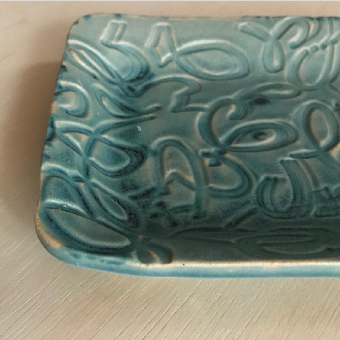 Graffiti Patterned Unique Art Pottery Tray Signed 1980s - Etsy